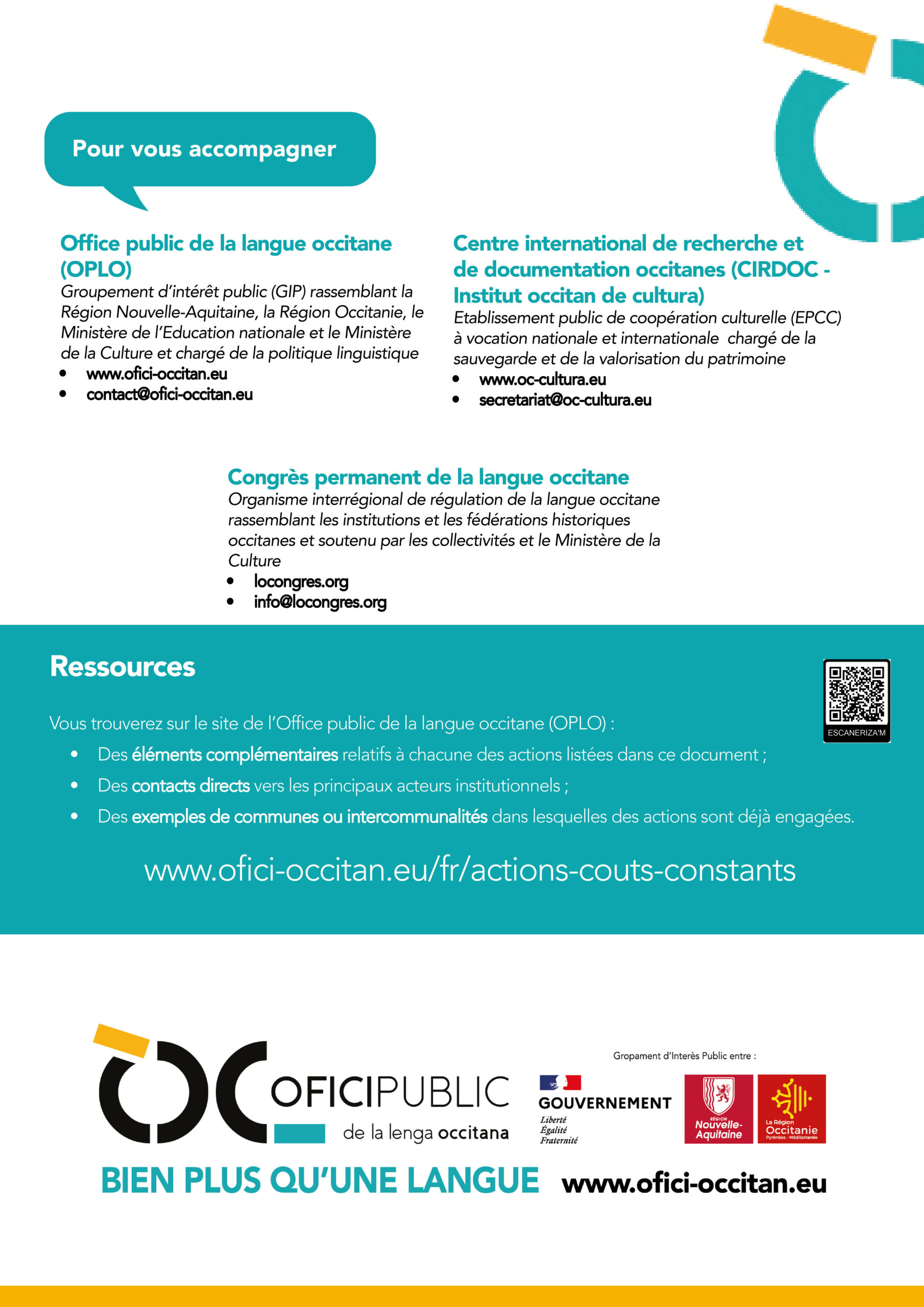 Sintèsi de las accions a còstes constants - OPLO - Ofici public de la ...